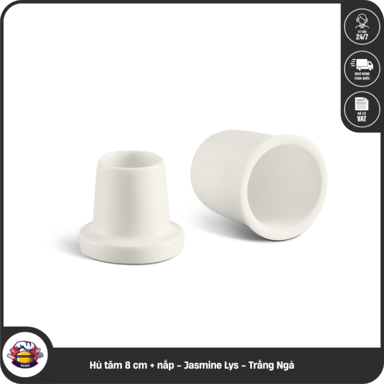 Hủ tăm 8 cm + nắp - Jasmine Lys - Trắng Ngà Minh Long | Dụng Cụ Nhà ...